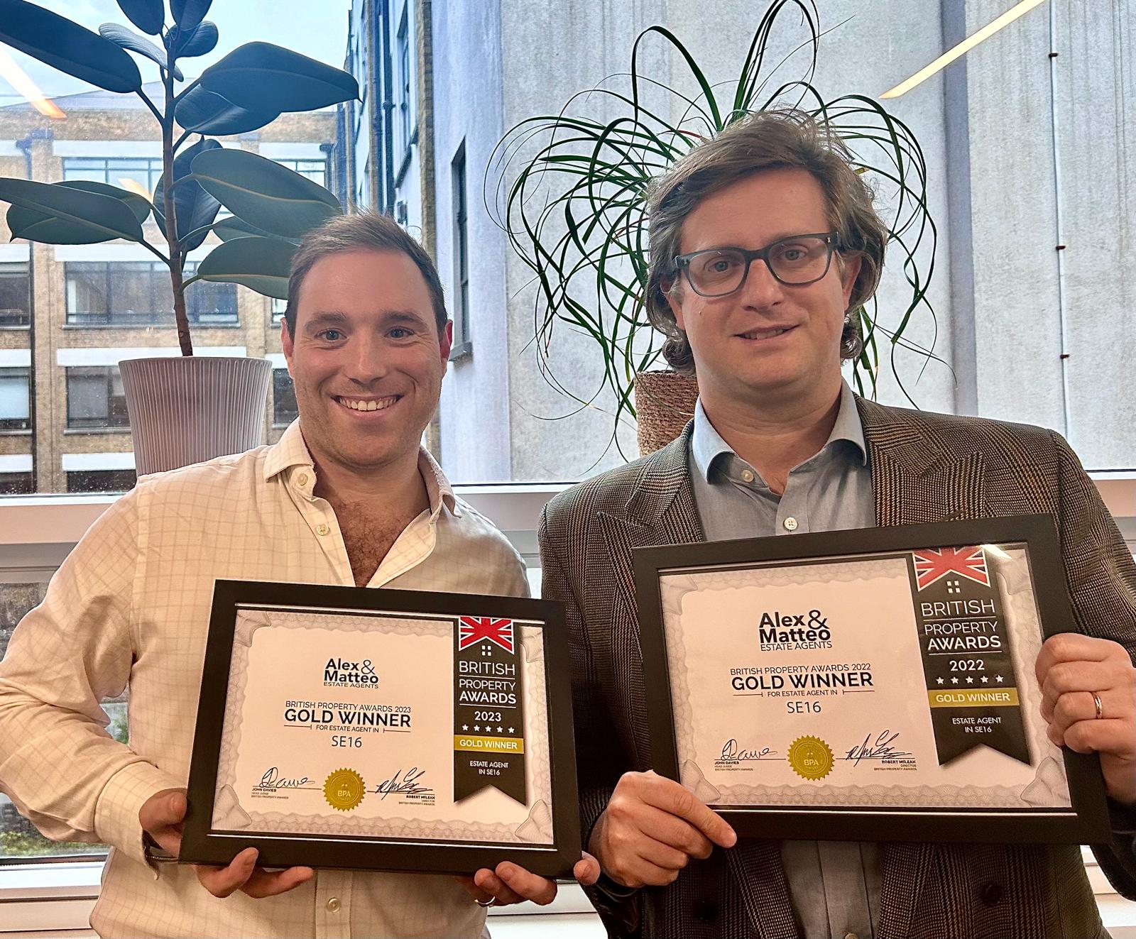Gold Win At The 2024 British Property Awards | Alex & Matteo Estate Agents